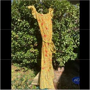 Roller Rabbit | Dresses | Roller Rabbit Roberta Yellow Floral Maxi ...